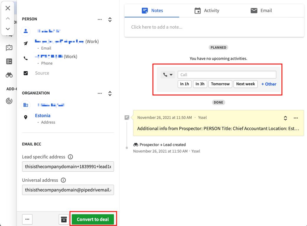 Prospector - Knowledge Base | Pipedrive